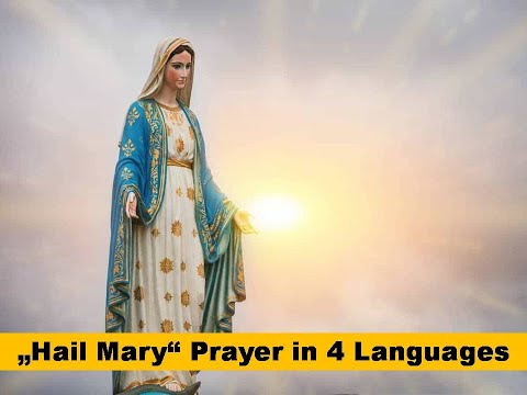 "Hail Mary" Prayer in 4 Languages (English, Indonesia, German, Japanese)