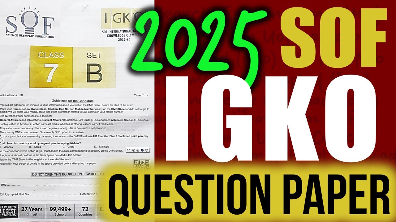 IGKO SEP 2025 Question Paper for Class 7 with Answers, SOF General Knowledge Questions with Solution