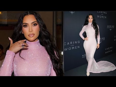 Kim Kardashian Sparkles In Pink To Attend Caring For Women Foundation Gala