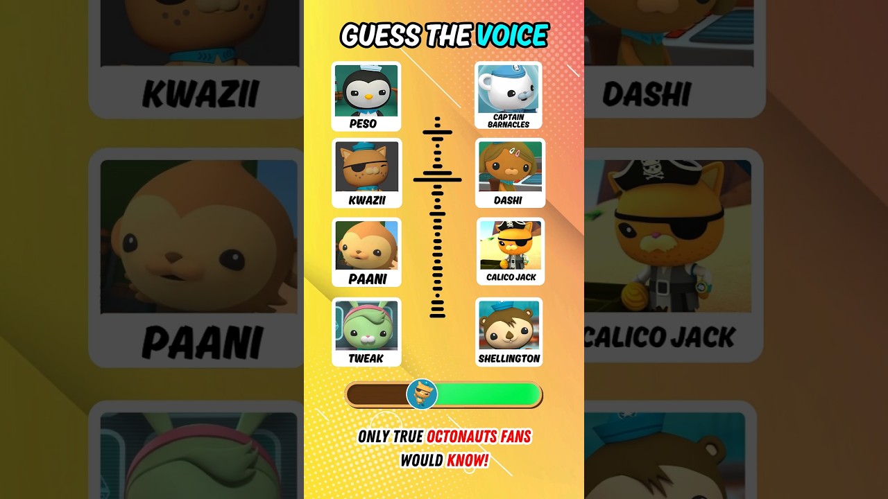 🌊 Guess the Octonauts Character Voices! 🎙️🐙 | Captain Barnacles, Kwazii, Peso | Octonauts Challenge!