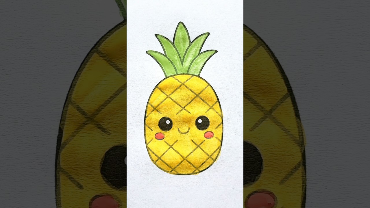 Pineapple 🍍✨🧡 #art #shorts #coloring #colors #drawing #cute #kawaii #fruit