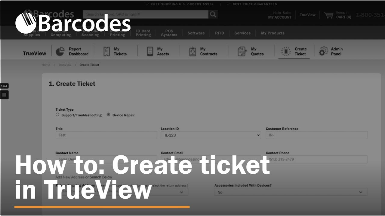 How To Create a Ticket in TrueView