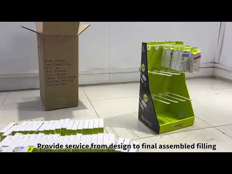 customized cardboard counter display with hooks