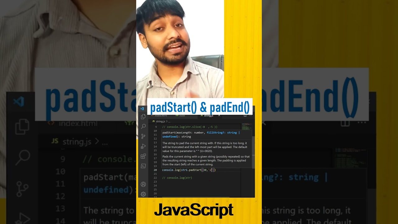 PadStar And PadEnd Method in javascript