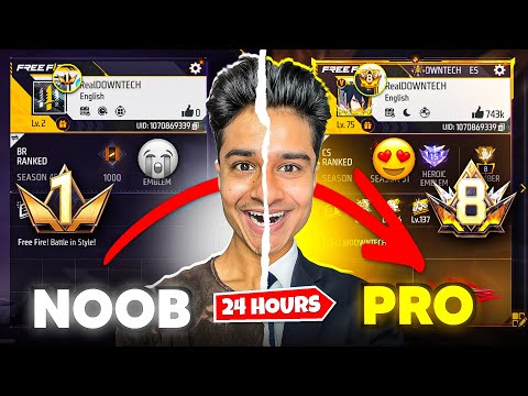 I Transform NOOB I’D Into PRIME 8 LEVEL In 24 HOURS 😱 - FREE FIRE