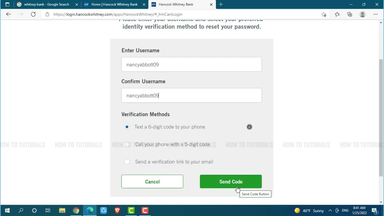 How To Recover Hancock Whitney Bank Online Banking Account Password 2022 | HancockWhitney.com