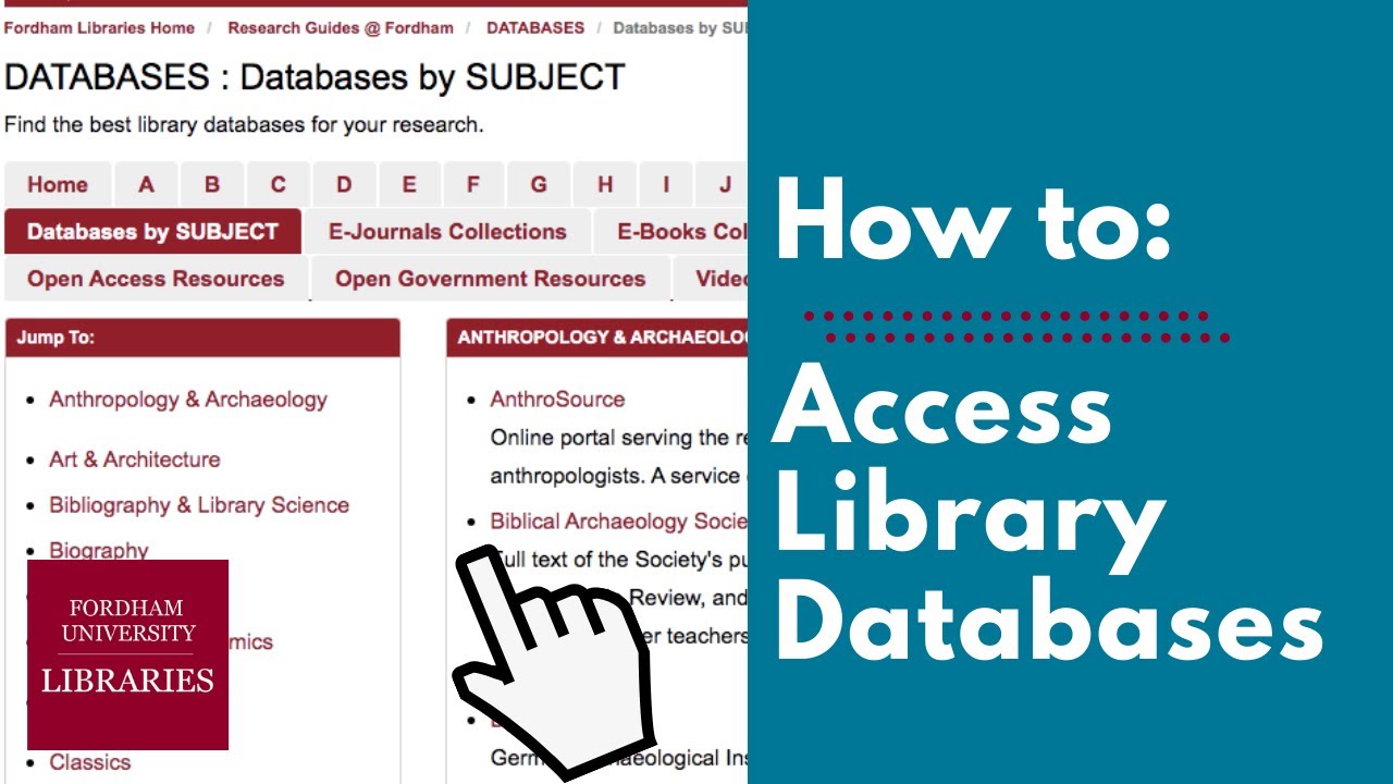 How to Use Databases | Quick Tutorial | Fordham University Libraries