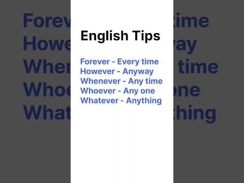 Forever, Whatever, Whomever etc Meaning in english #english #exam #spokenenglish #english *#vocabs
