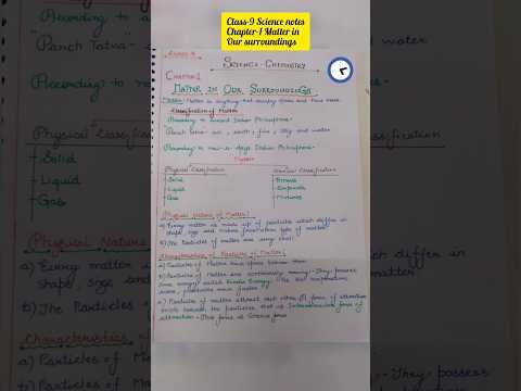 Cbse Class-9 Science Chapter-1 Matter in our surroundings Notes #class9th #study #viralvideo #cbse