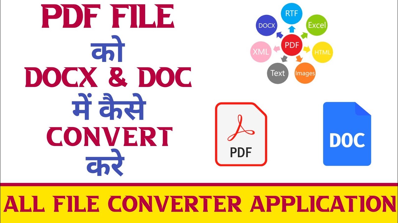 Pdf File Ko Docx & Doc Me Kaise Convert Kare | Convert Pdf to word | file converter