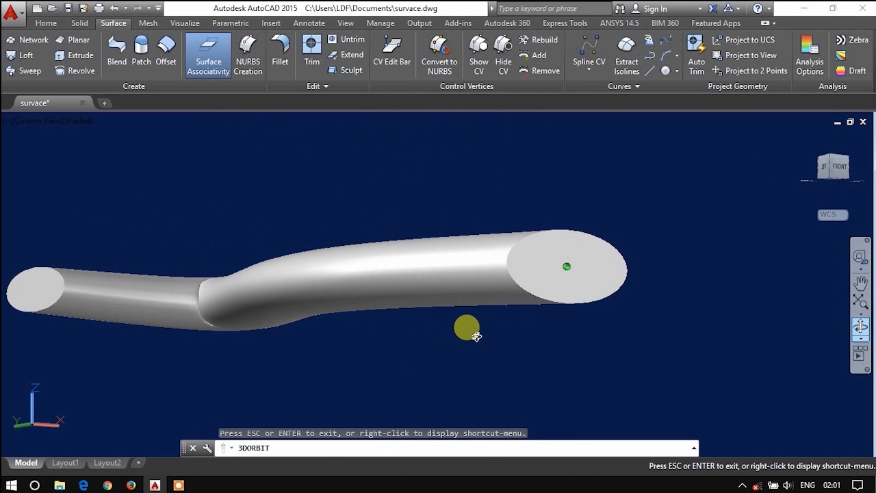 Autocad Tutorial: How to convert surface to 3d solid with autocad