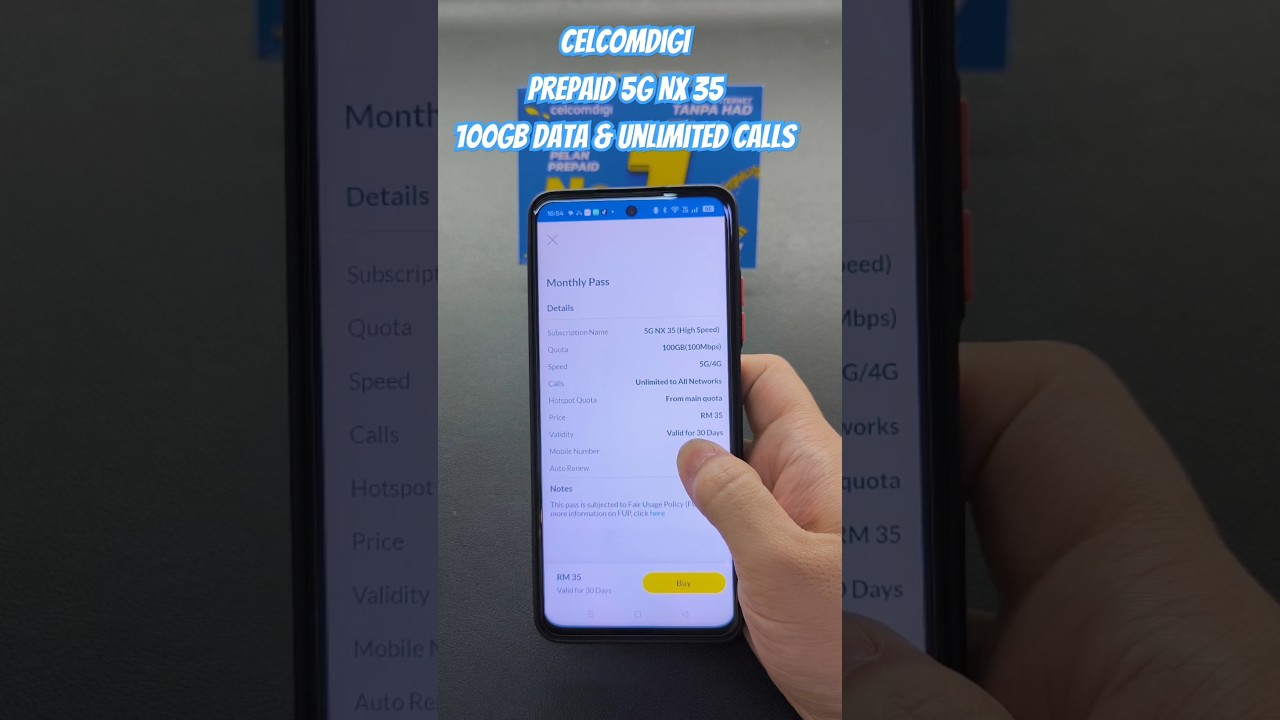 celcomdigi Prepaid 5G NX 35 100GB Data & unlimited calls