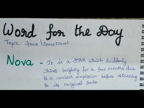 Word for the day | Dictionary word | space | nova | Meaning
