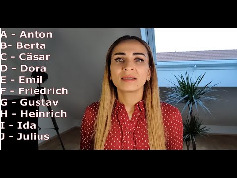 Das Buchstabieralphabet/ Die Buchstabiertafel Deutsch lernen تهجية الأسماء باللغة الالمانية