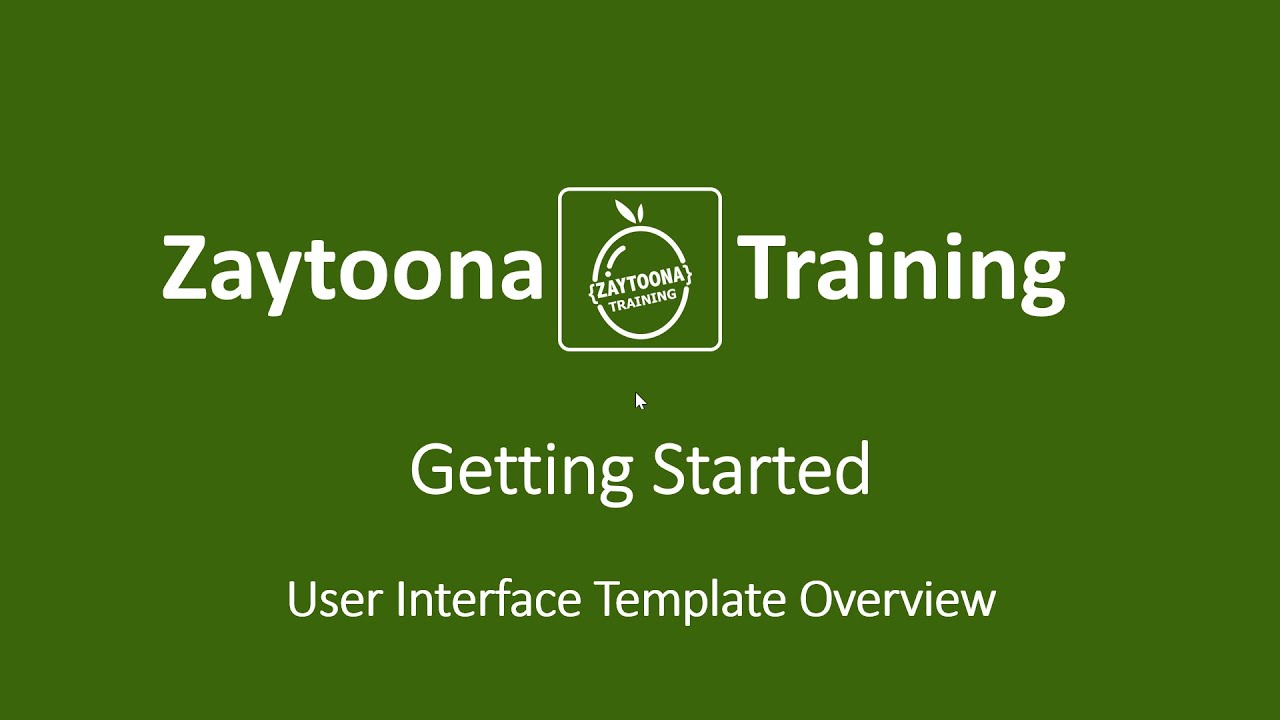 Getting Started: User Interface Template Overview