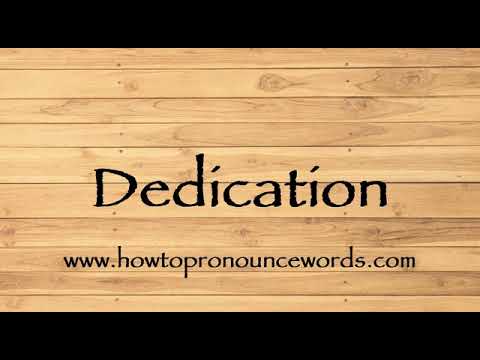 How To Pronounce Dedication ? How To say Dedication New Video
