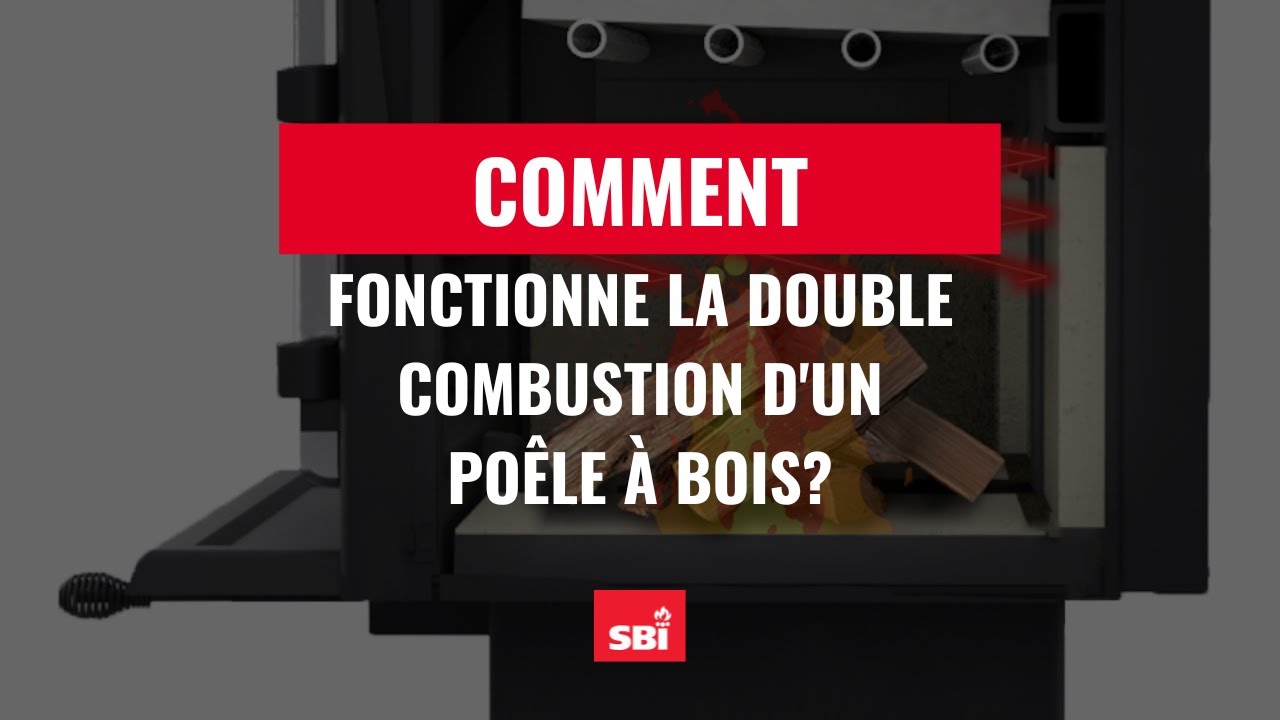 How does the double combustion of a wood stove work?