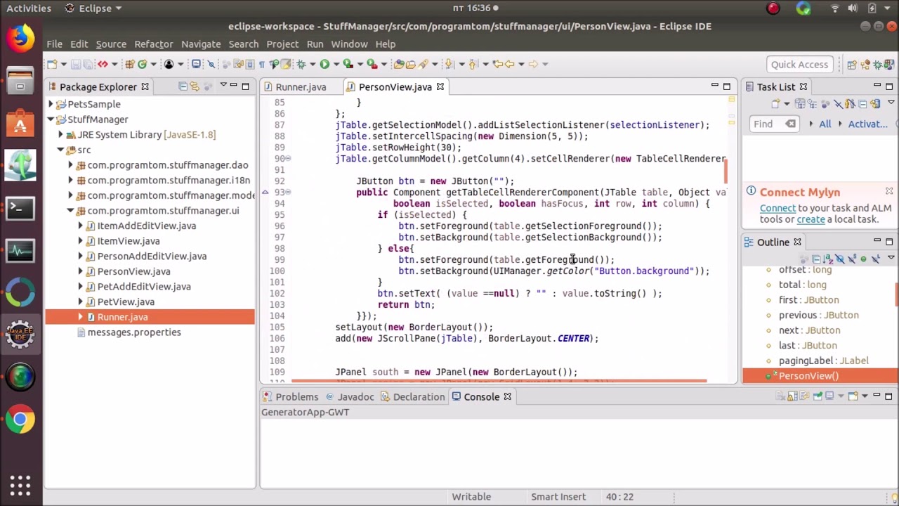 Java Swing Database Application Generation