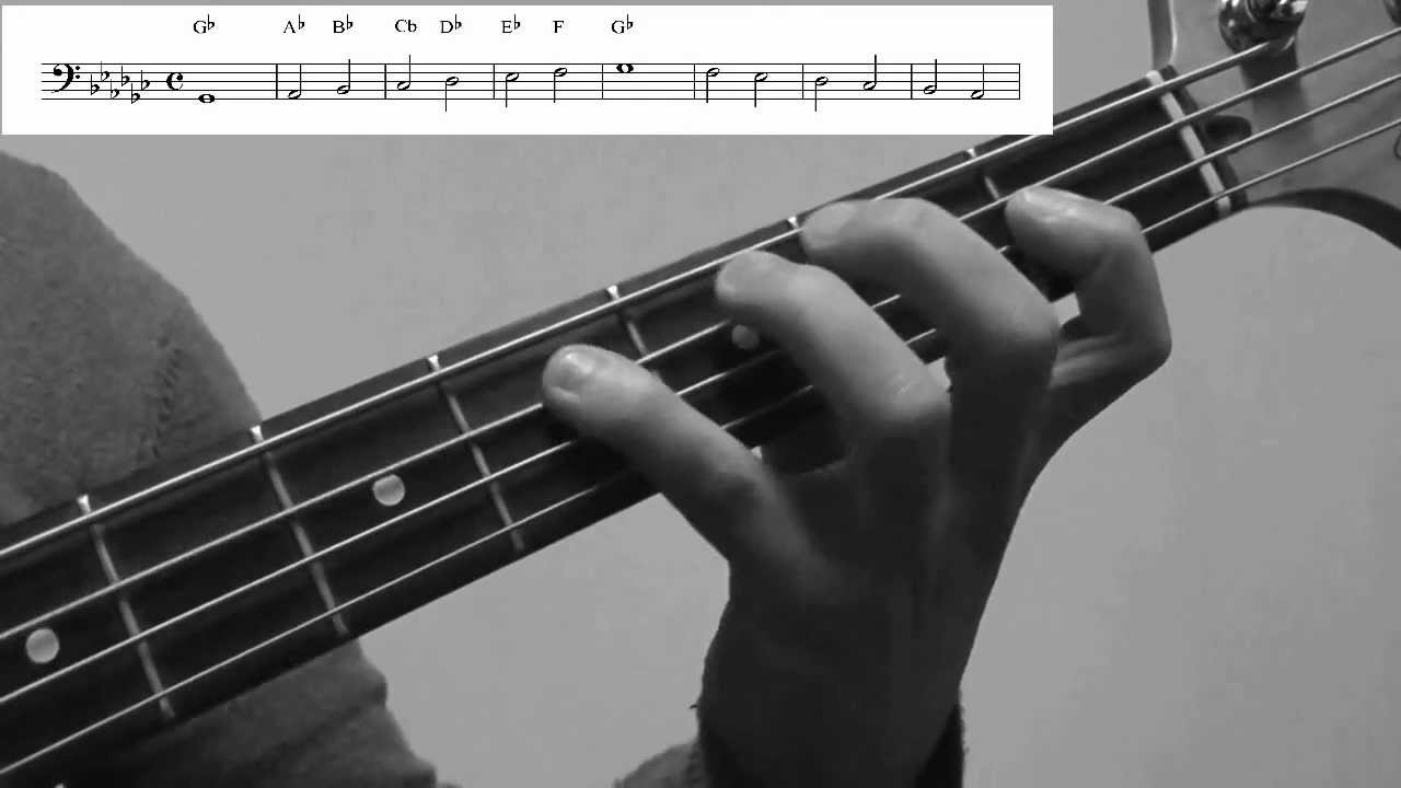 Bass Scales Lesson Gb/F# Major Exercise - How to play for Beginners