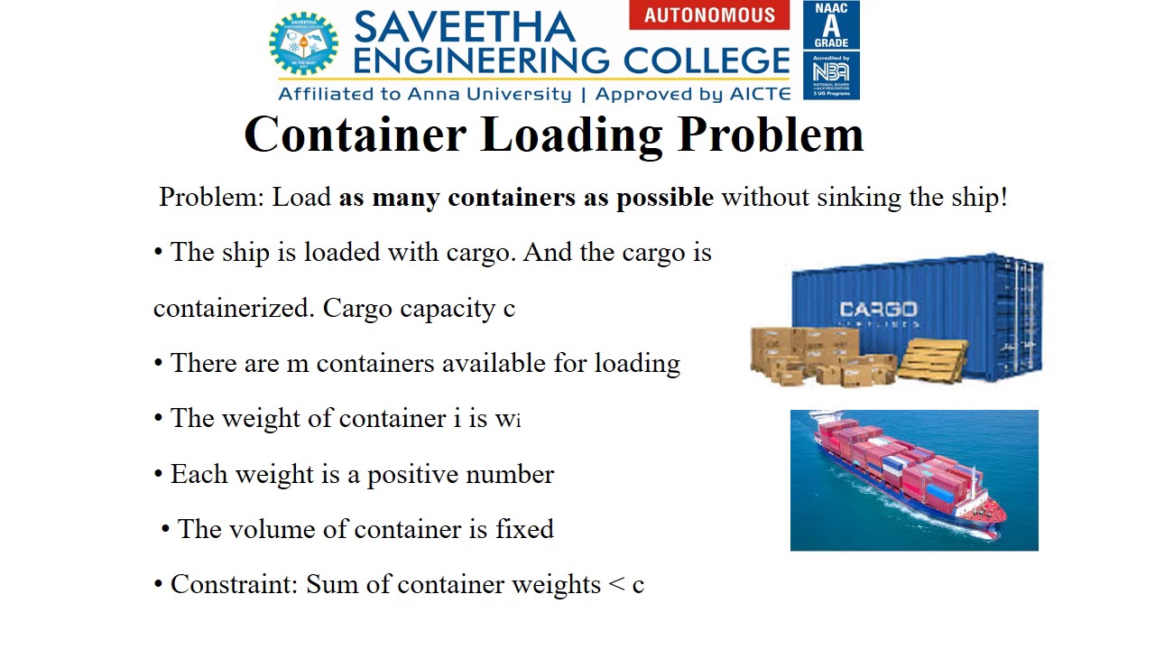 container loading using Greedy Technique