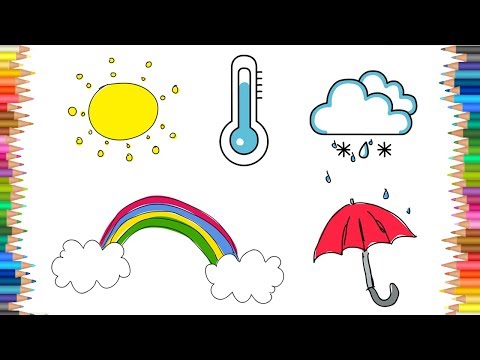Drawing for Kids Weather Coloring Pages Drawing Weather Learn Colors with Children