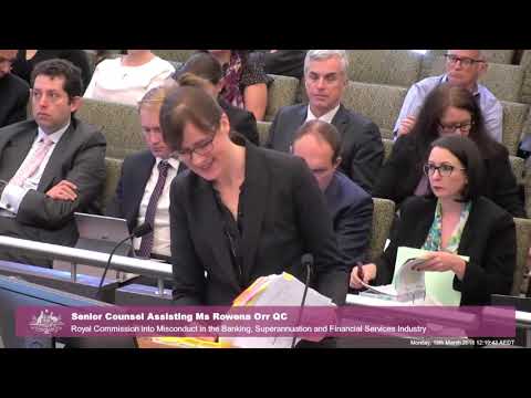 1.12 - CommBank's Head of Retail Products Testifies at the Banking Royal Commission