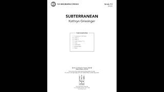 Subterranean: String Orchestra Conductor Score & Parts: Kathryn Griesinger | Sheet Music