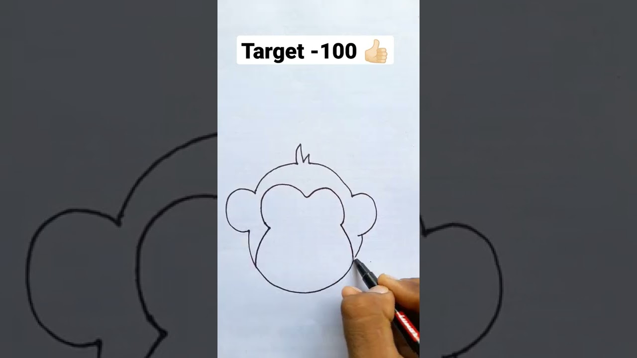 Cute monkey face drawing #shorts #crazyarts