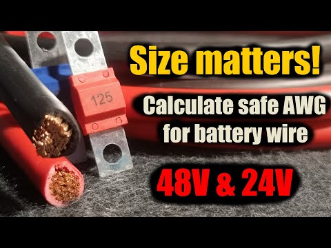 Solar inverter to battery - calculate wire size