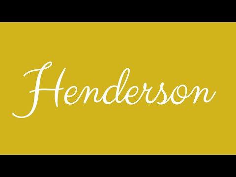 Learn how to Sign the Name Henderson Stylishly in Cursive Writing