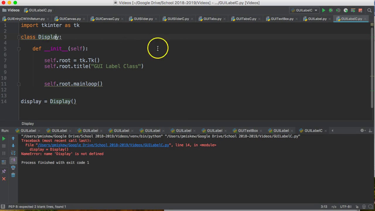 PYTHON3 TKINTER - GUI LABEL (CLASS)