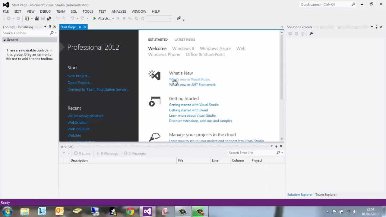 VB.NET Visual Studio 2012 - #1 Create Console Application - HD 720p