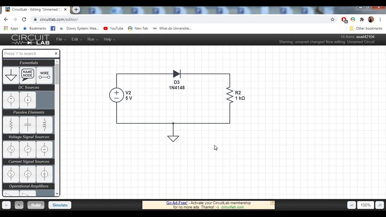 Diode DC Circuit in CircuitLab