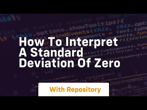 how to interpret a standard deviation of zero