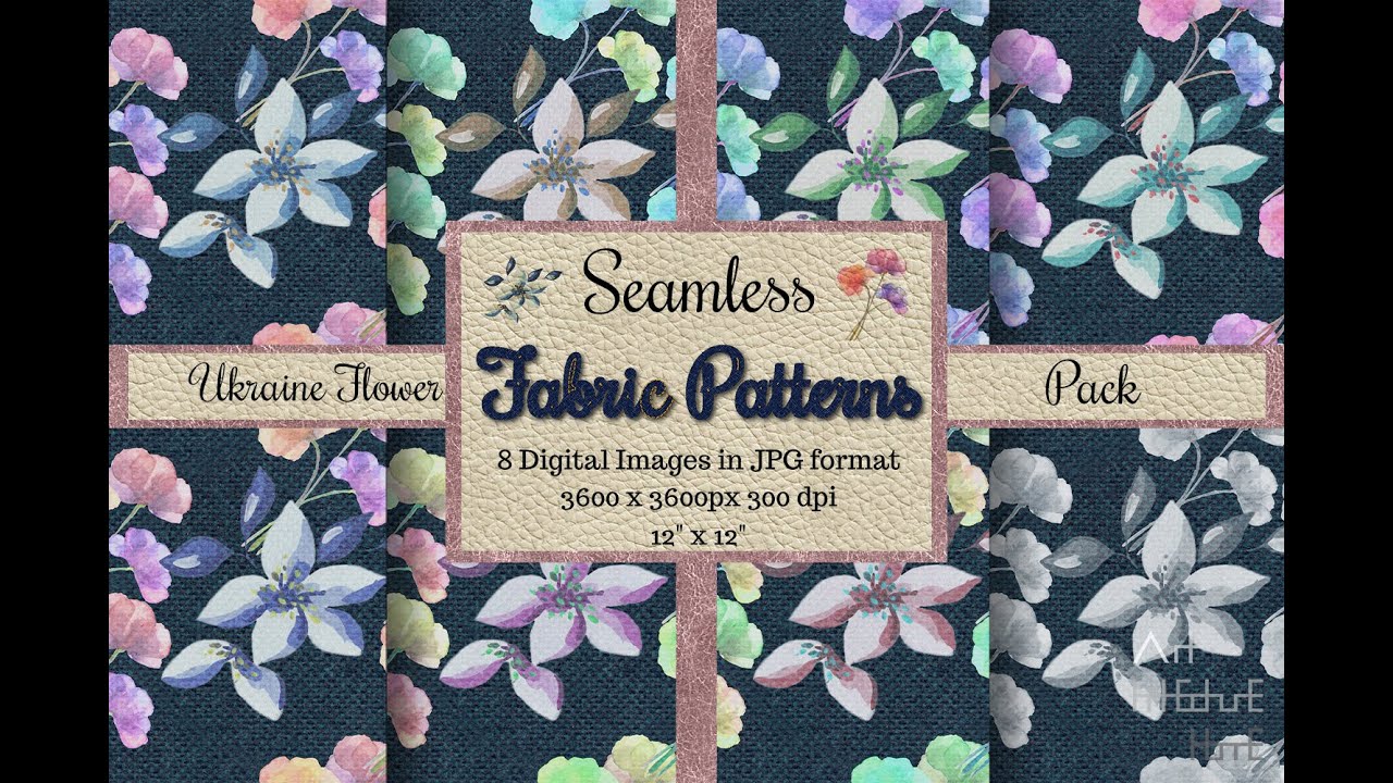 Seamless Ukraine Flower Fabric Patterns, Floral Textures, flower linen Digital Papers, Printable