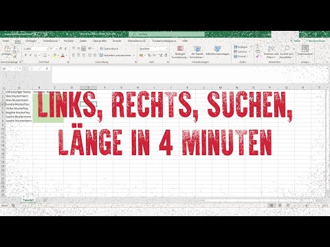 Excel LINKS, RECHTS, SUCHEN, LÄNGE in 4 Minuten