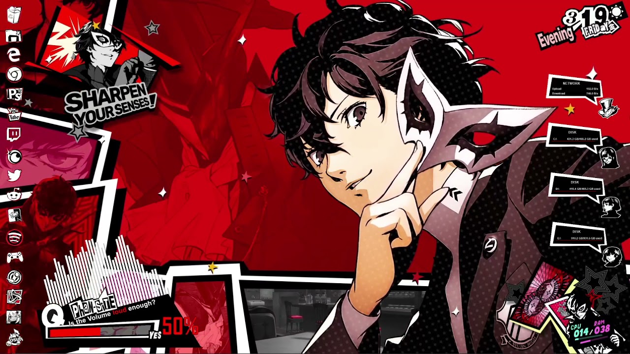 Persona 5 Royal Joker Visualizer - Wallpaper Engine & Rainmeter