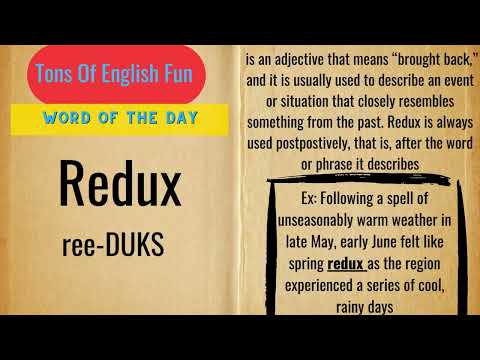 ►Redux I Word Of The Day I Easy Vocabulary I Tons Of Eng Fun
