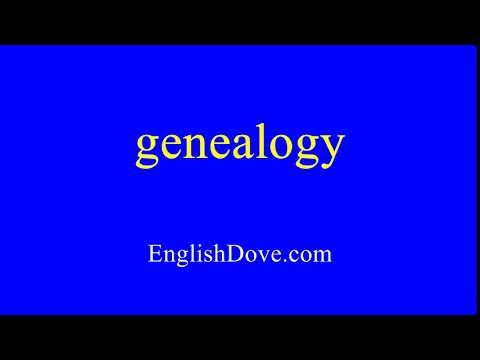 How to pronounce genealogy in American English.
