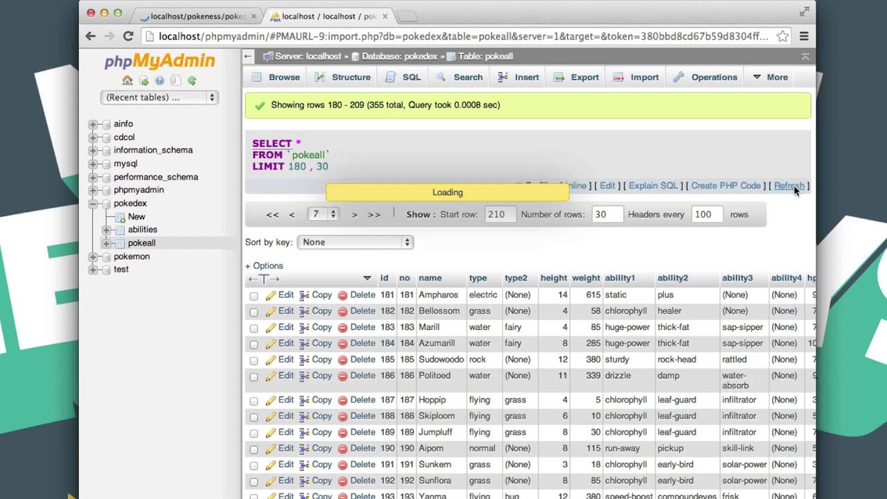 [Code in desc.] MySQL Pokemon Database [PHP][MySQL][API]