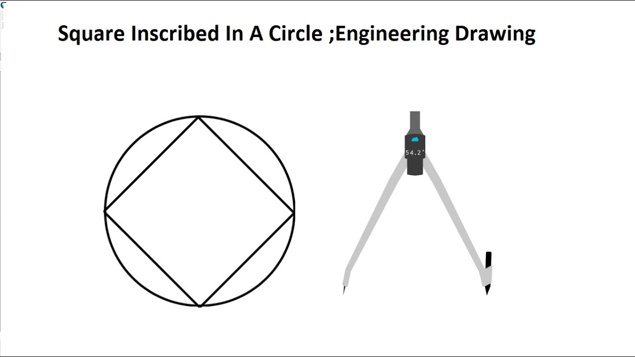 Tutorial 1:How to Construct a Square Inscribed in a Circle [Engineering Drawing]