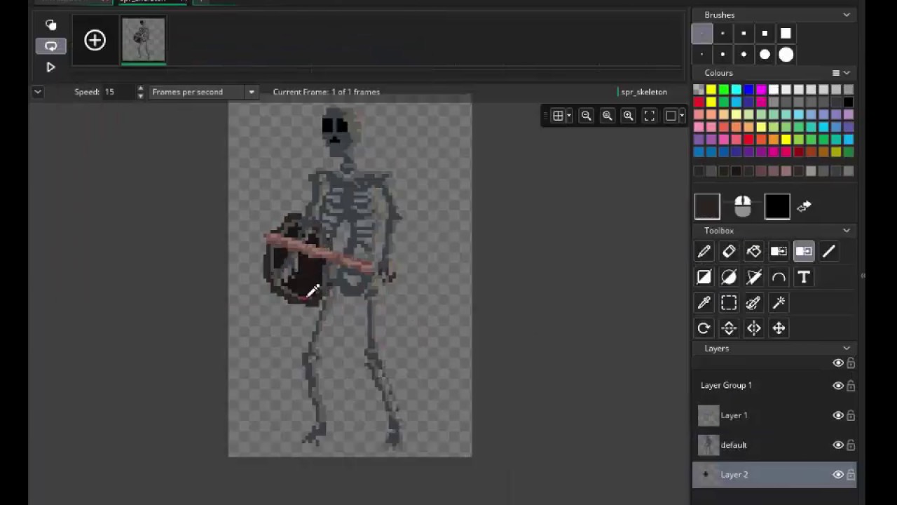 Pixelart skeleton timelapse tutorial + flame animation