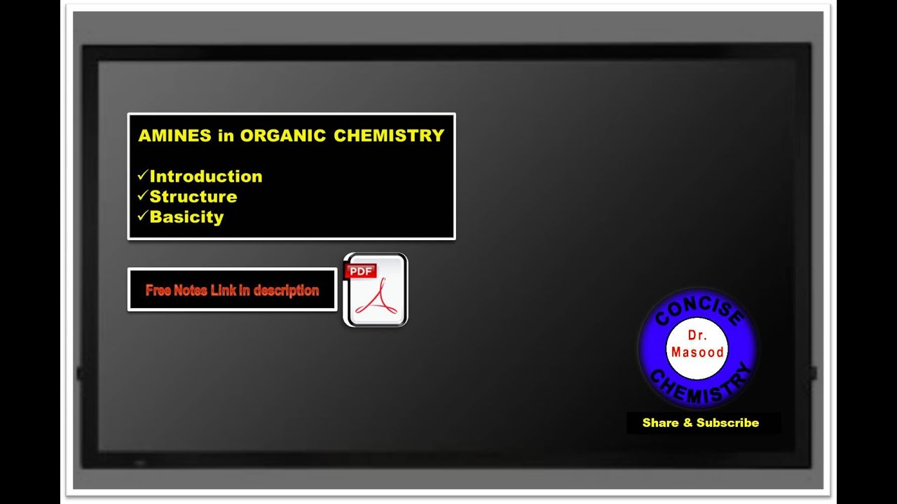 Amines II Introduction II Structure & Geometry II Basicity Order II PDF Notes link in description