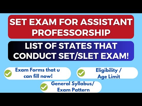 LIST OF STATES THAT CONDUCT SET EXAM/ ASSISTANT PROFESSOR ELIGIBILITY/ FOR M.SC.CHEMISTRY STUDENTS❤
