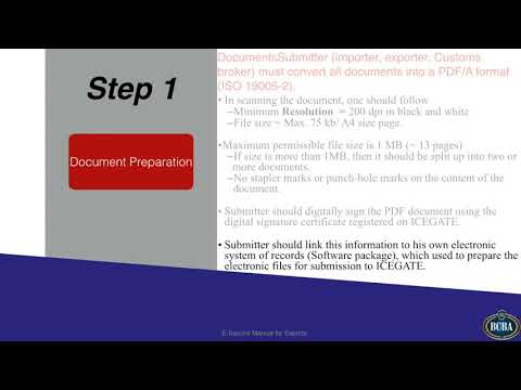 Esanchit Video Manual for E-Sanchit in Exports - Brihanmumbai Customs Brokers Association
