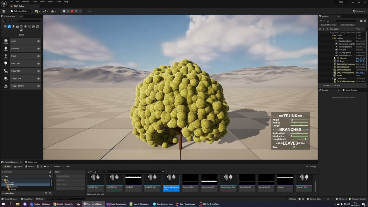 UE5 L-System Tree Generator: chunking
