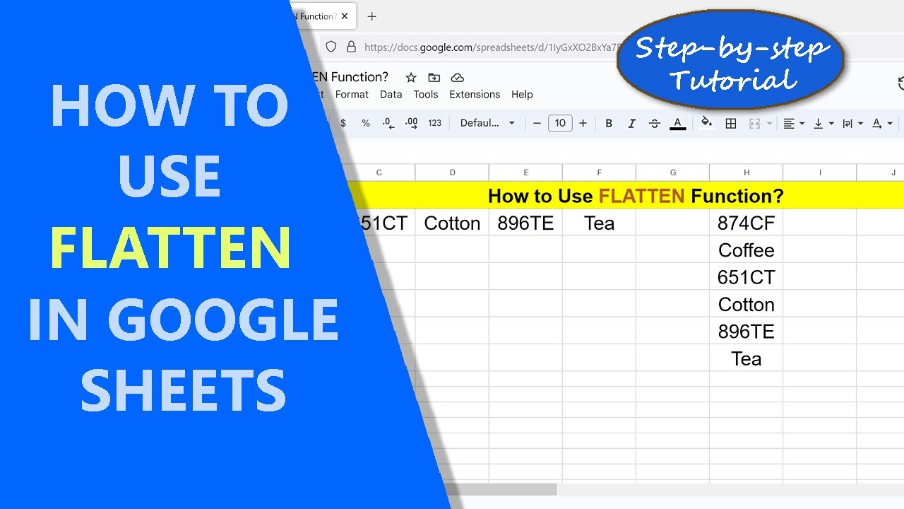 Google Sheets | FLATTEN | Function | Example | How To | Spreadsheet Tutorial | Quick Review