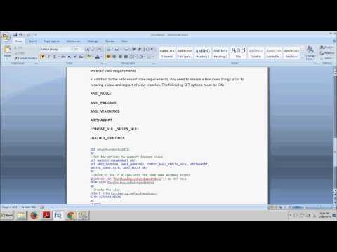 SQL Server tutorial 56: How to create an indexed view
