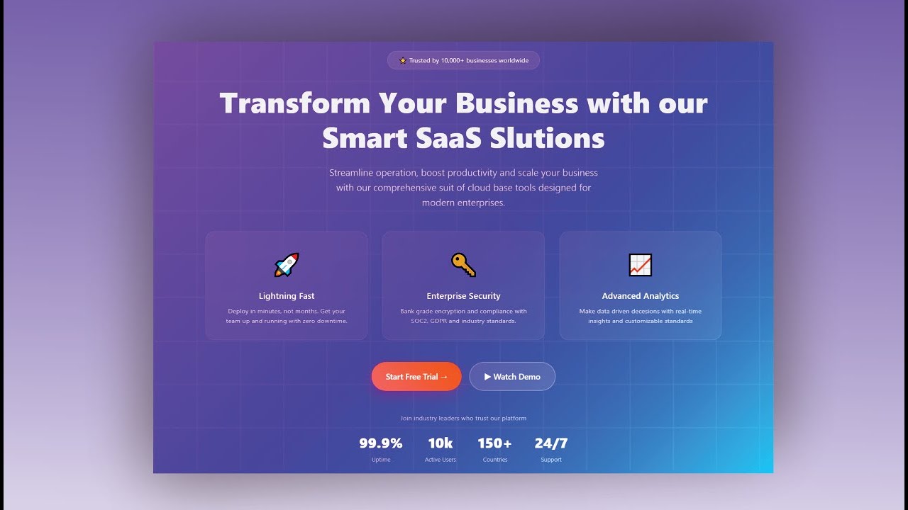 Responsive Hero Section with Animations | HTML & CSS for Beginners
