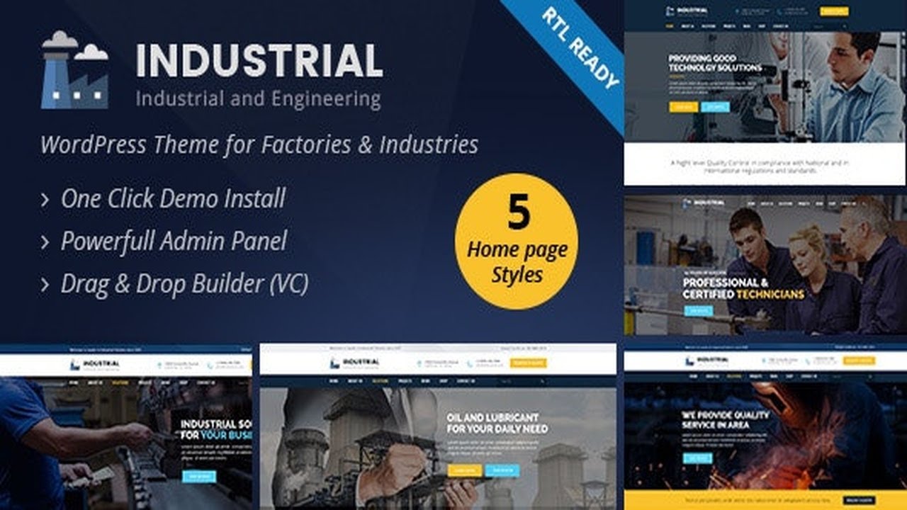 Industrial - Industry and Engineering WordPress Theme Free Download